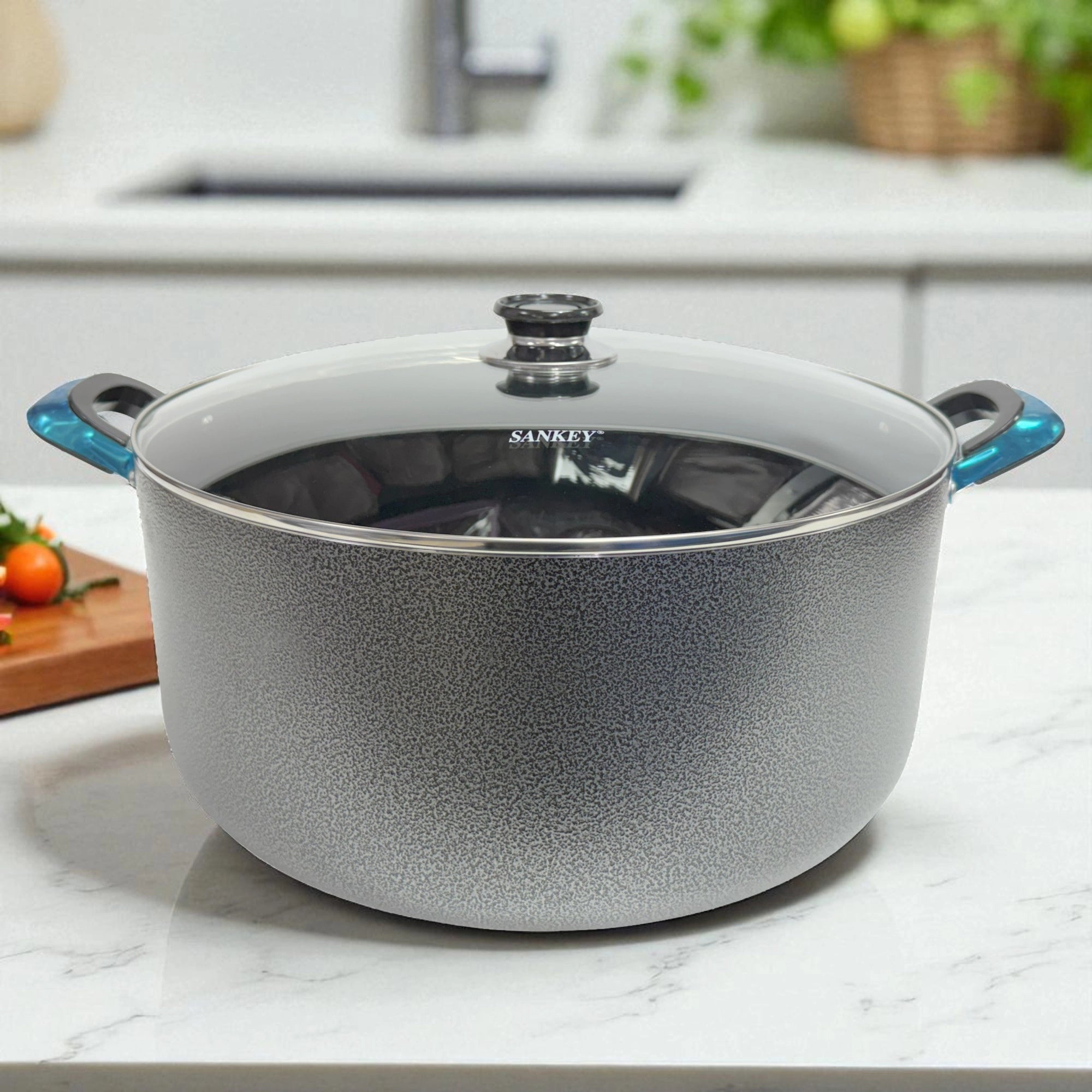 Olla Grande de Cerámica 36, 38, 40 o 44 cm con Tapa de Vidrio | Sankey